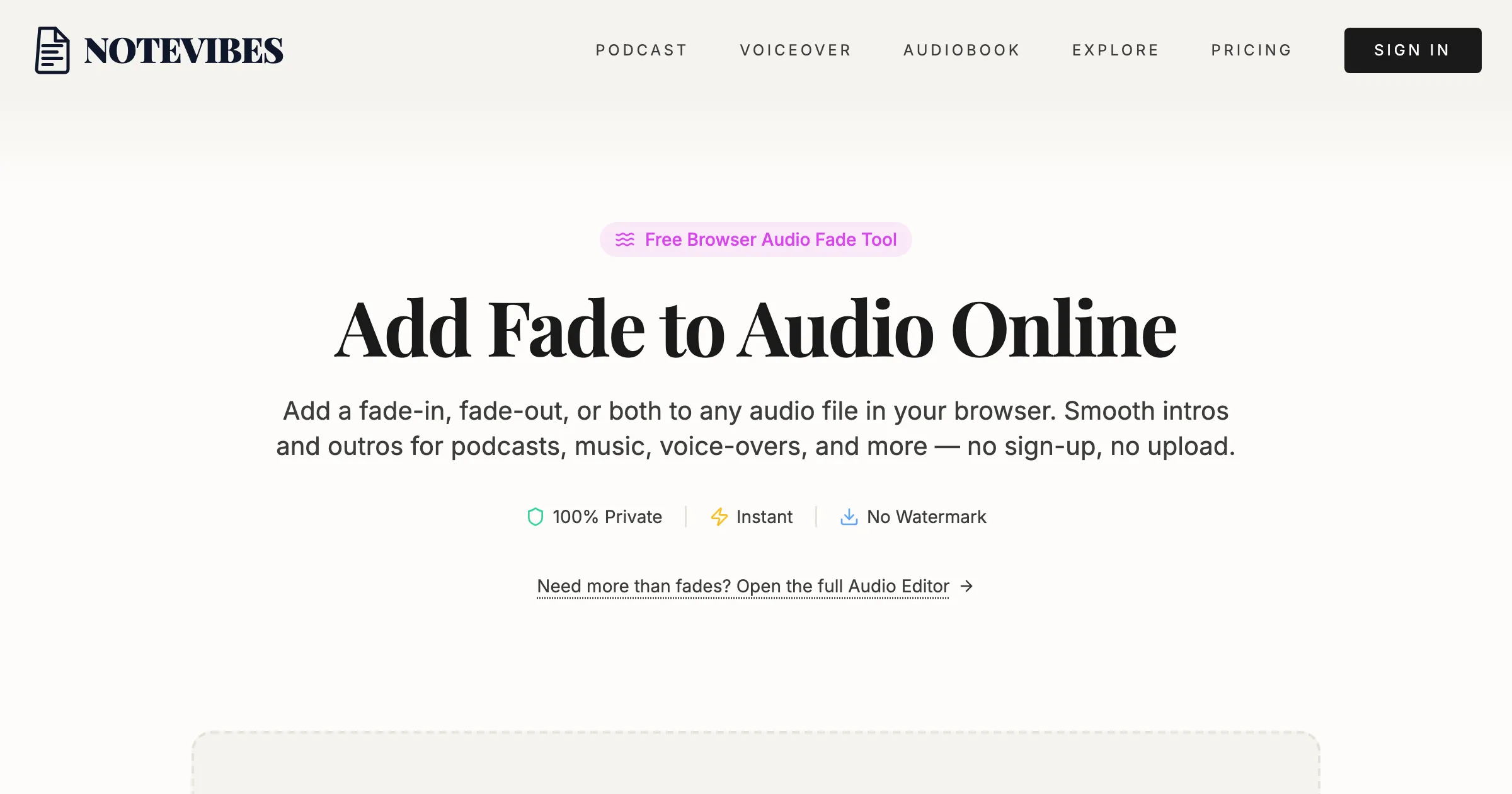 Add Fade to Audio Online — Fade In, Fade Out & Crossfade Free | Notevibes