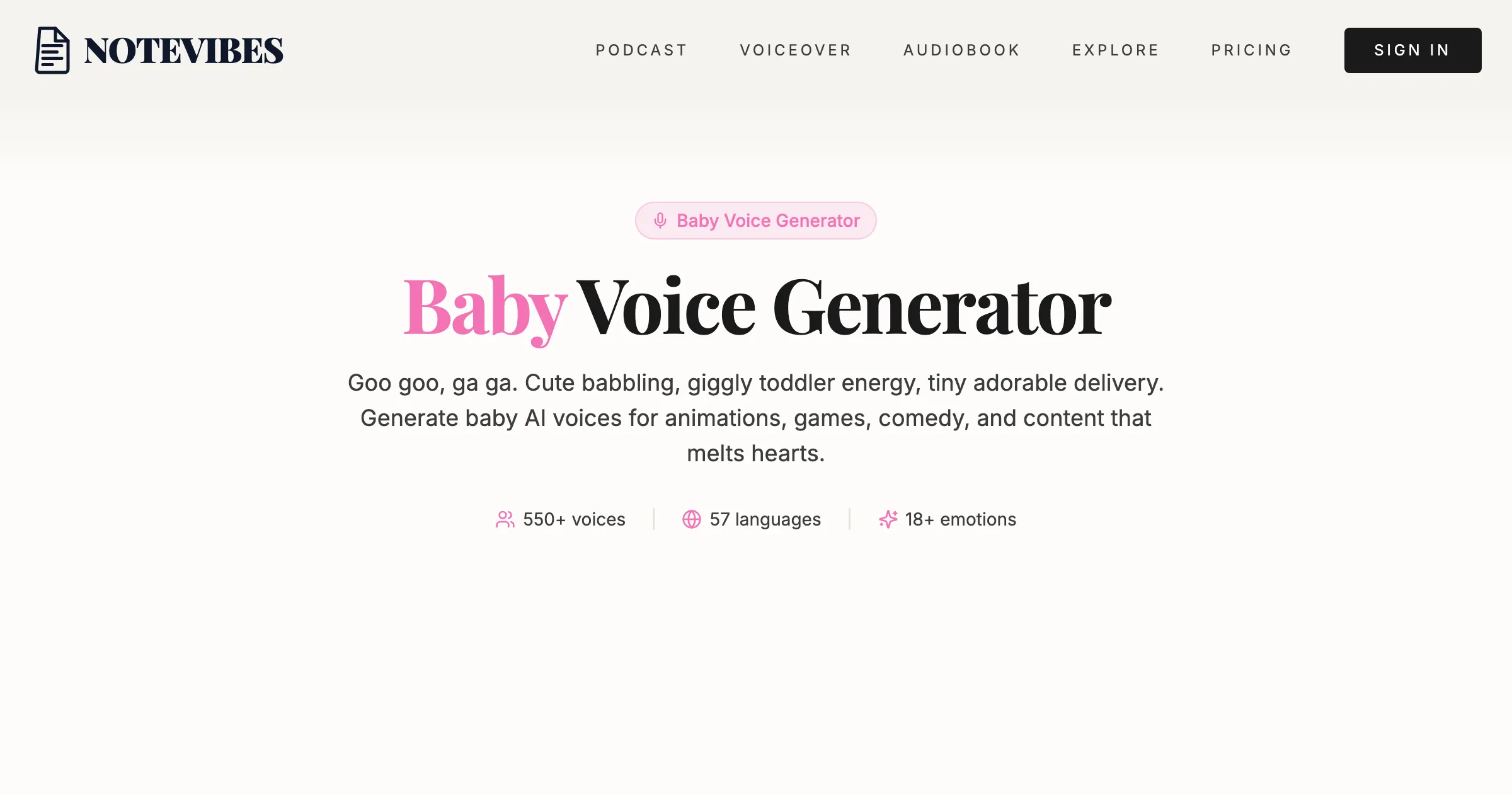 Baby Voice Generator — Cute Toddler AI Voices | Notevibes