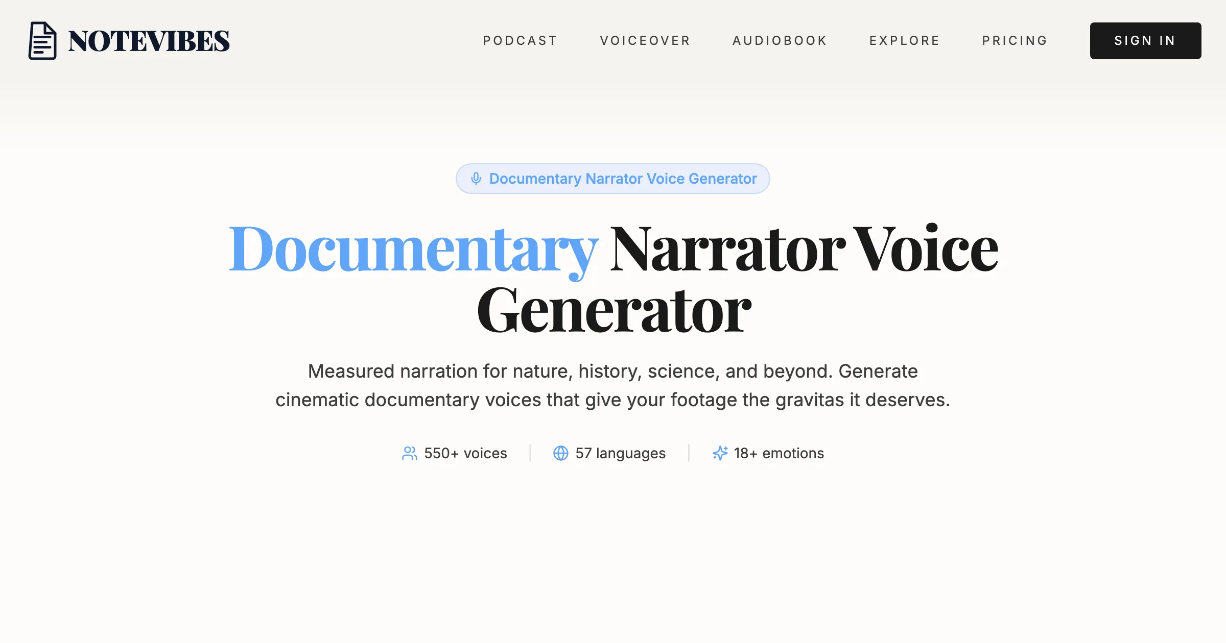 Documentary Narrator Voice Generator — Nature, History & Science AI ...