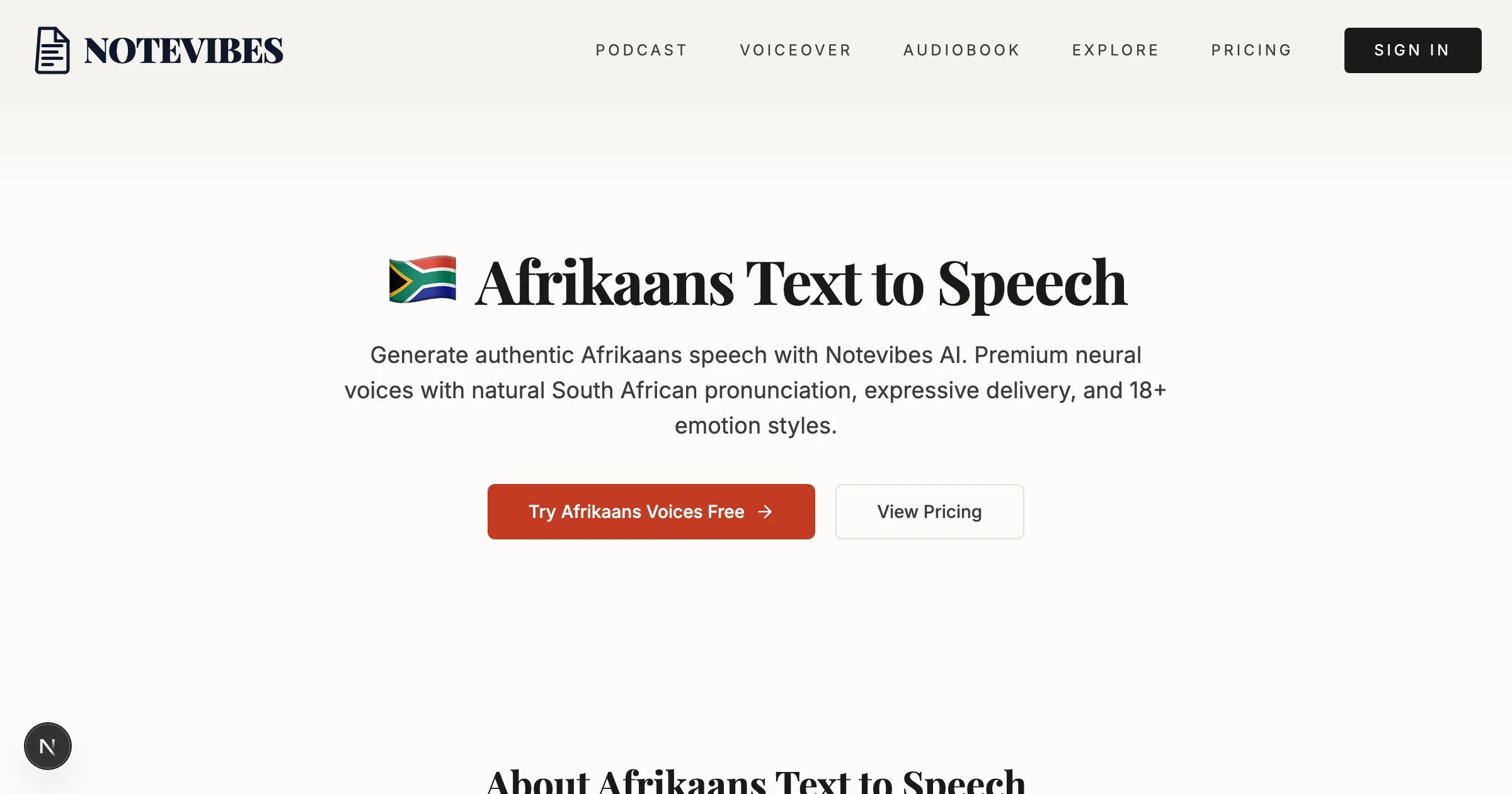 Afrikaans Text to Speech - AI Voice Generator | Notevibes