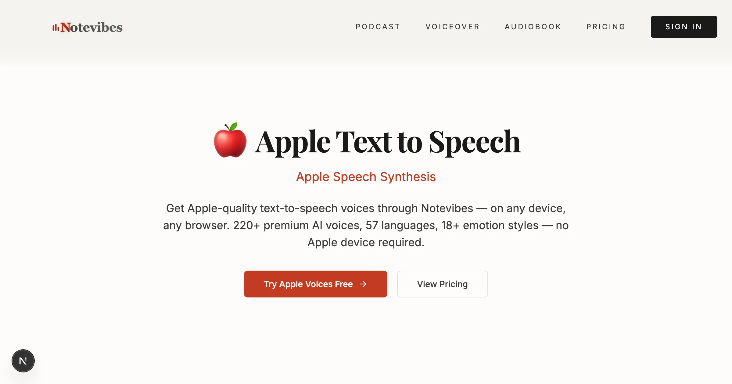 Apple Text to Speech - AI Voice Generator | Notevibes
