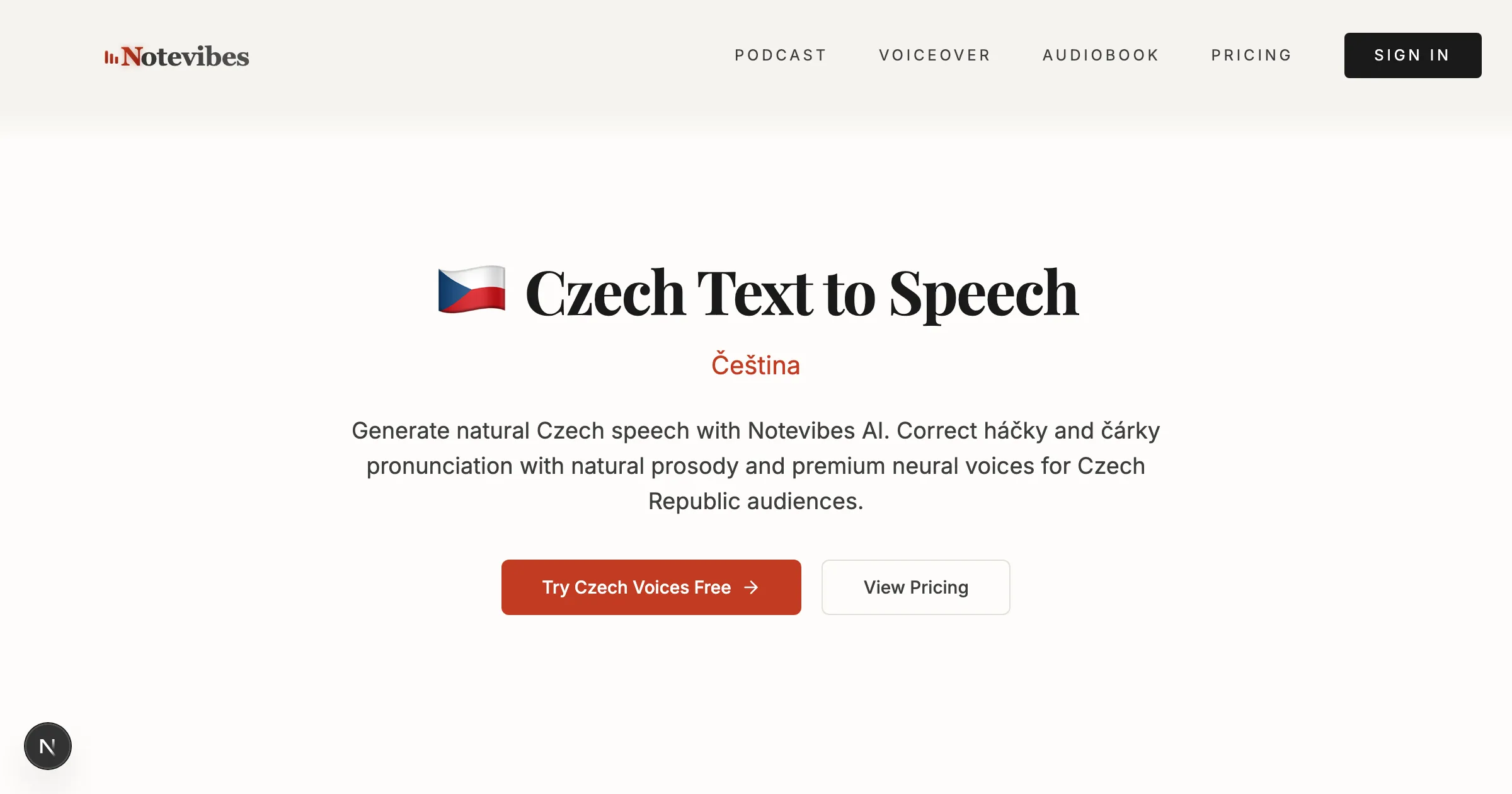 Czech Text to Speech - AI Voice Generator | Notevibes