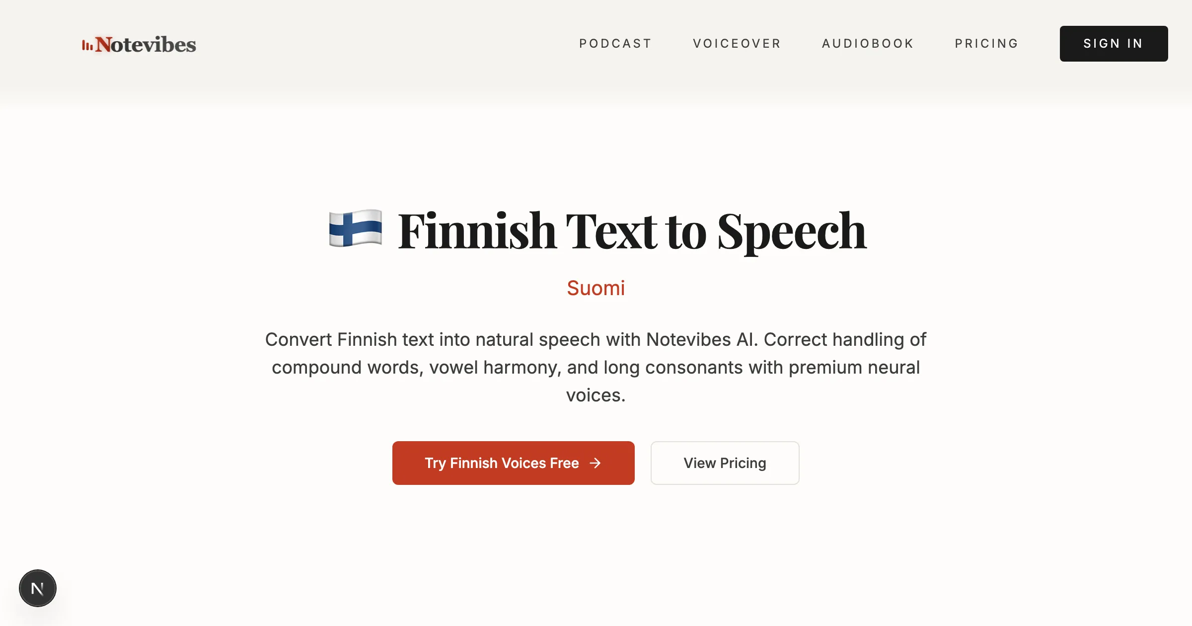 Finnish Text to Speech - AI Voice Generator | Notevibes