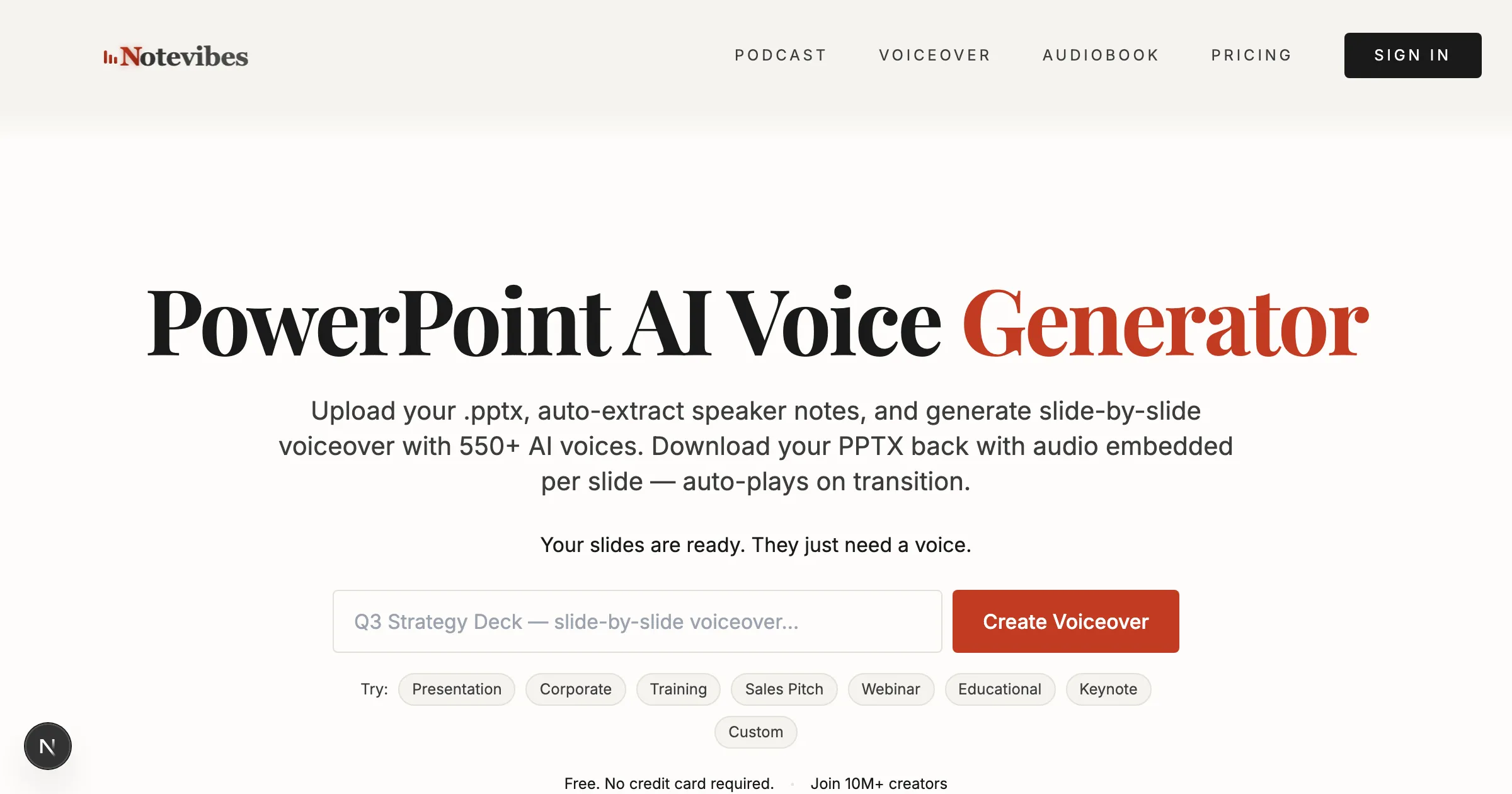 AI Voiceover for PowerPoint — Add Voice to Slides Free | Notevibes