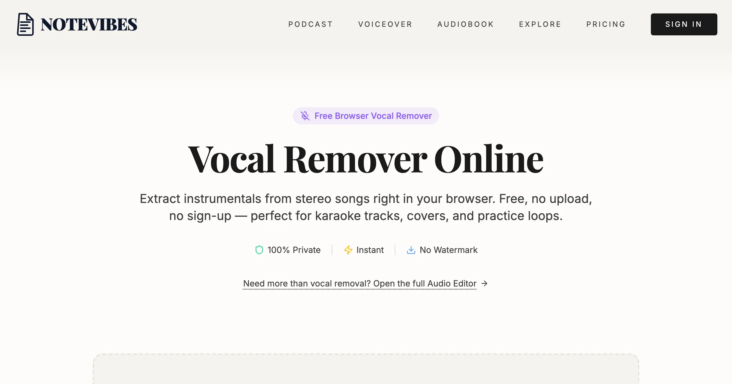 Vocal Remover Online — Free Karaoke & Instrumental Maker | Notevibes